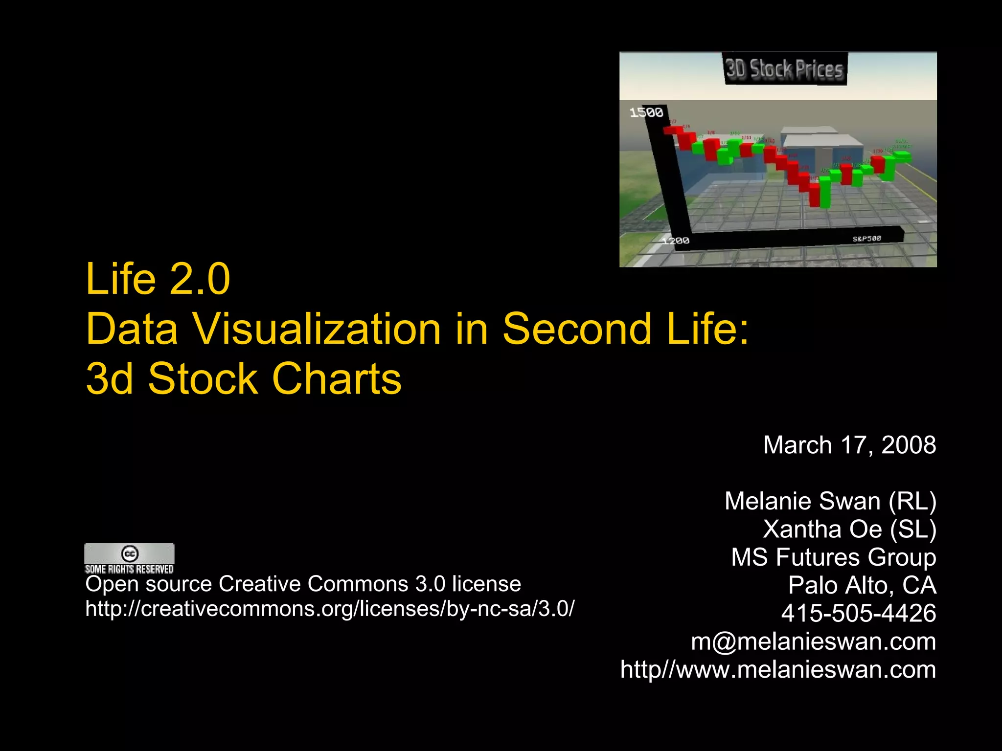 3d Stock Charts - Life 2.0 Data Visualization Panel | PPT