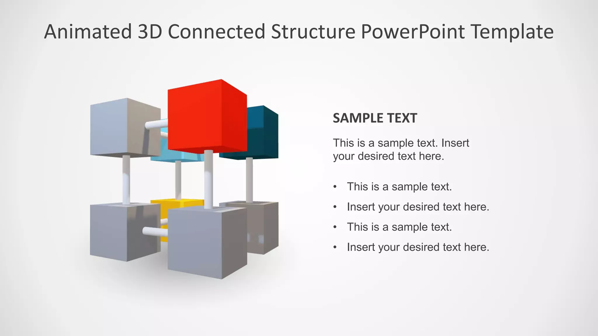 3d0055 Animated 3d Connected Structure Powerpoint Template 16x9 Pptx