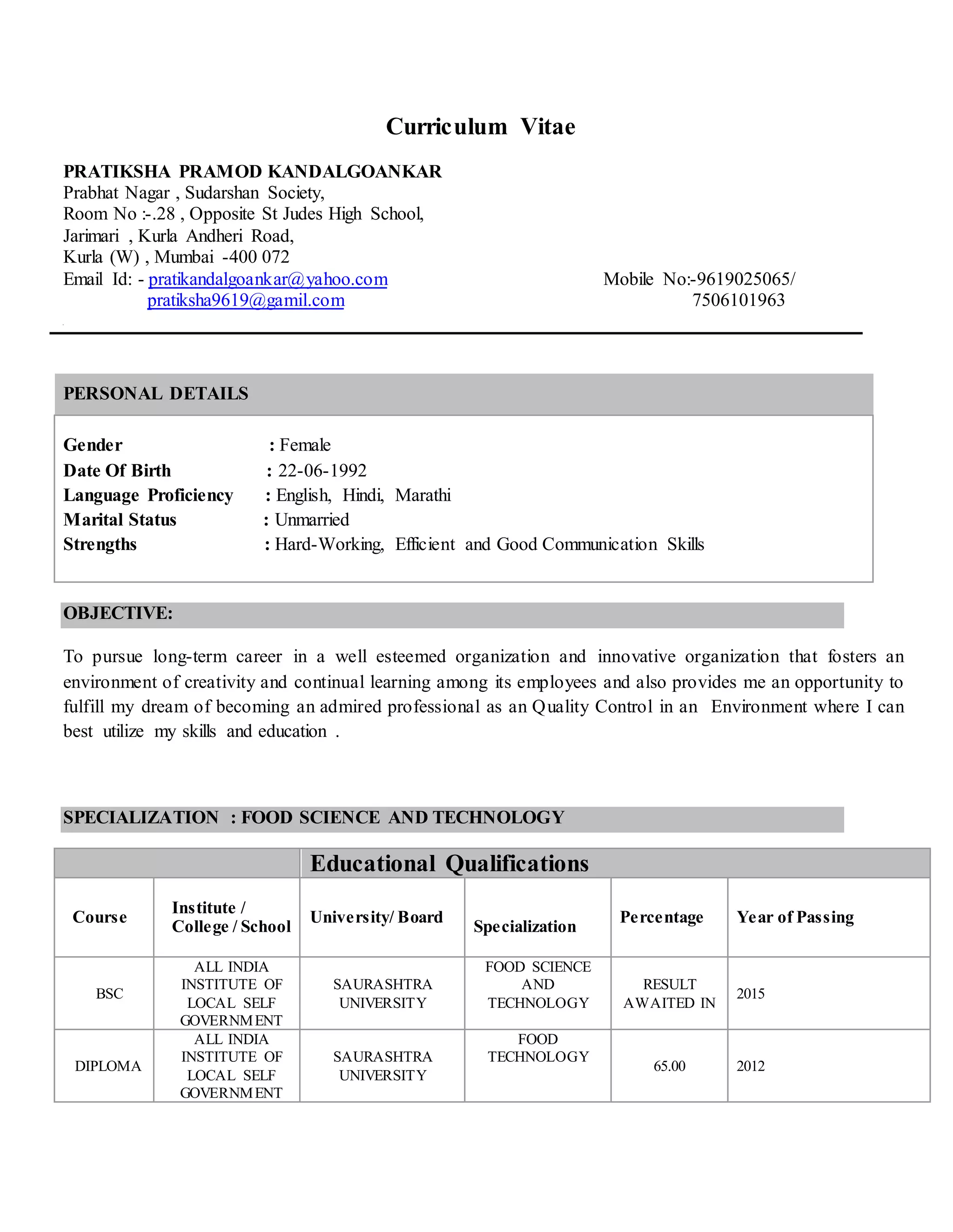 pratiksha k (new CV) | DOCX