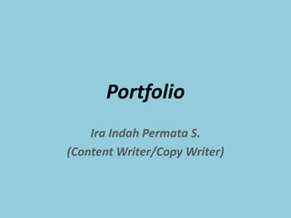 Portfolio contoh tulisan | PPTX
