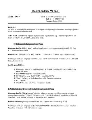 Resume_Atul Tiwari | PDF