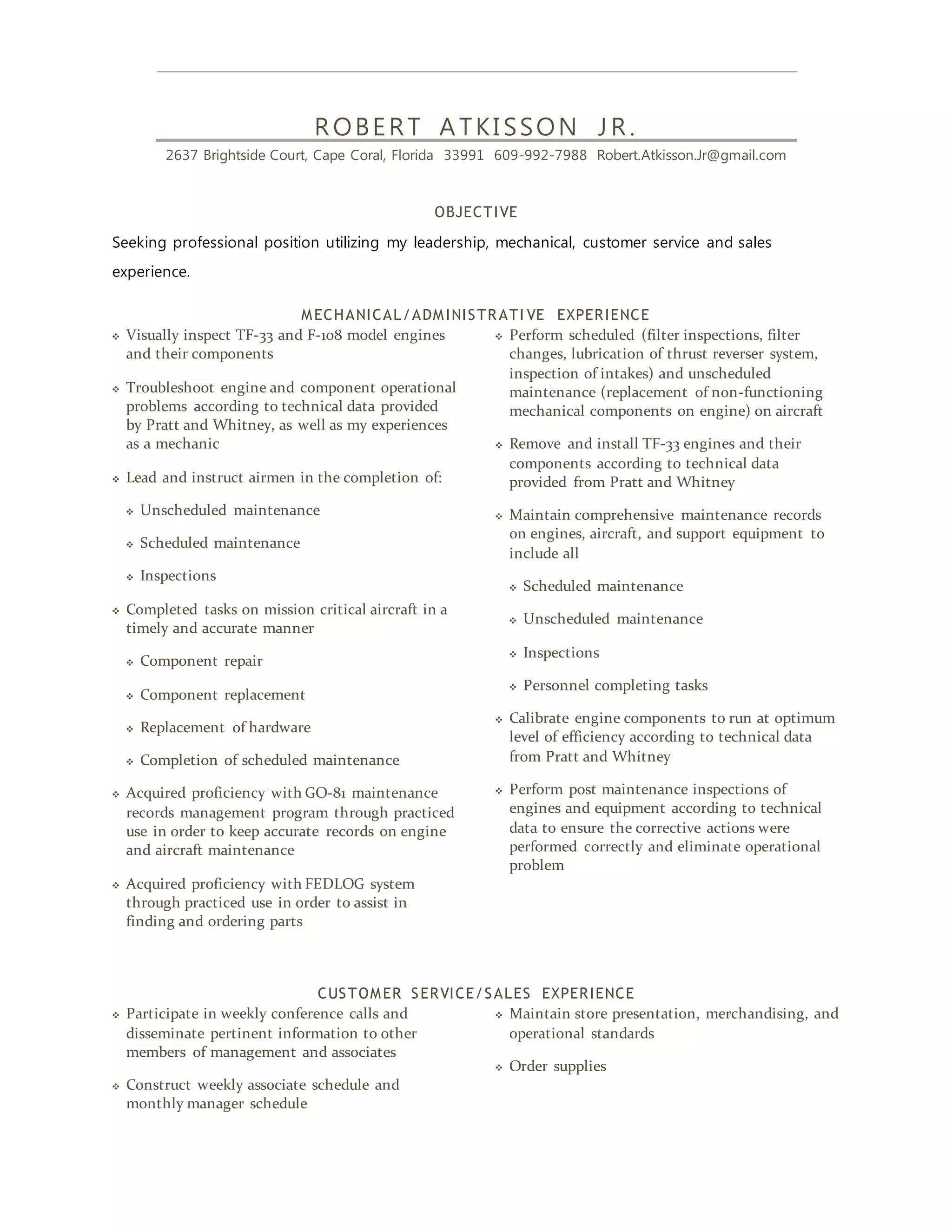 Robert Atkisson Jr Resume | DOCX