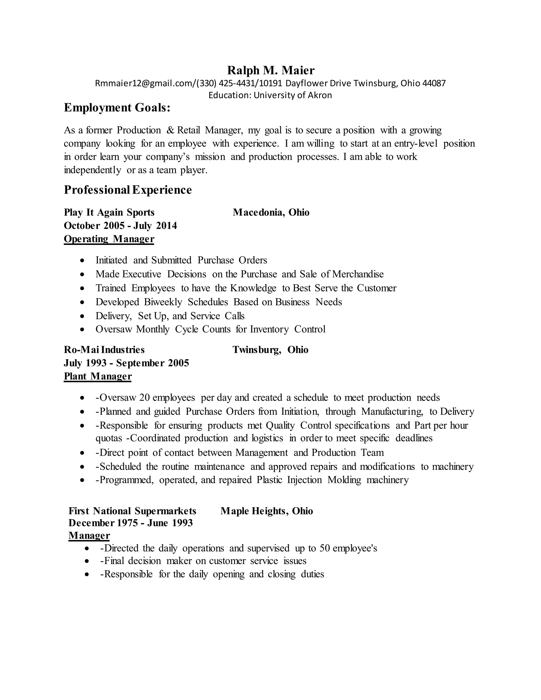 Ralph Resume as of March 2015 | DOCX