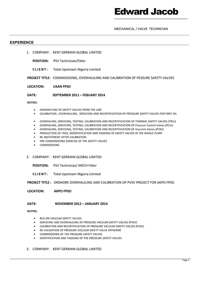 edward jacob cv | PDF