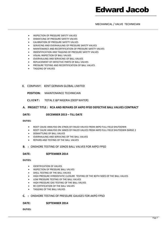 edward jacob cv | PDF