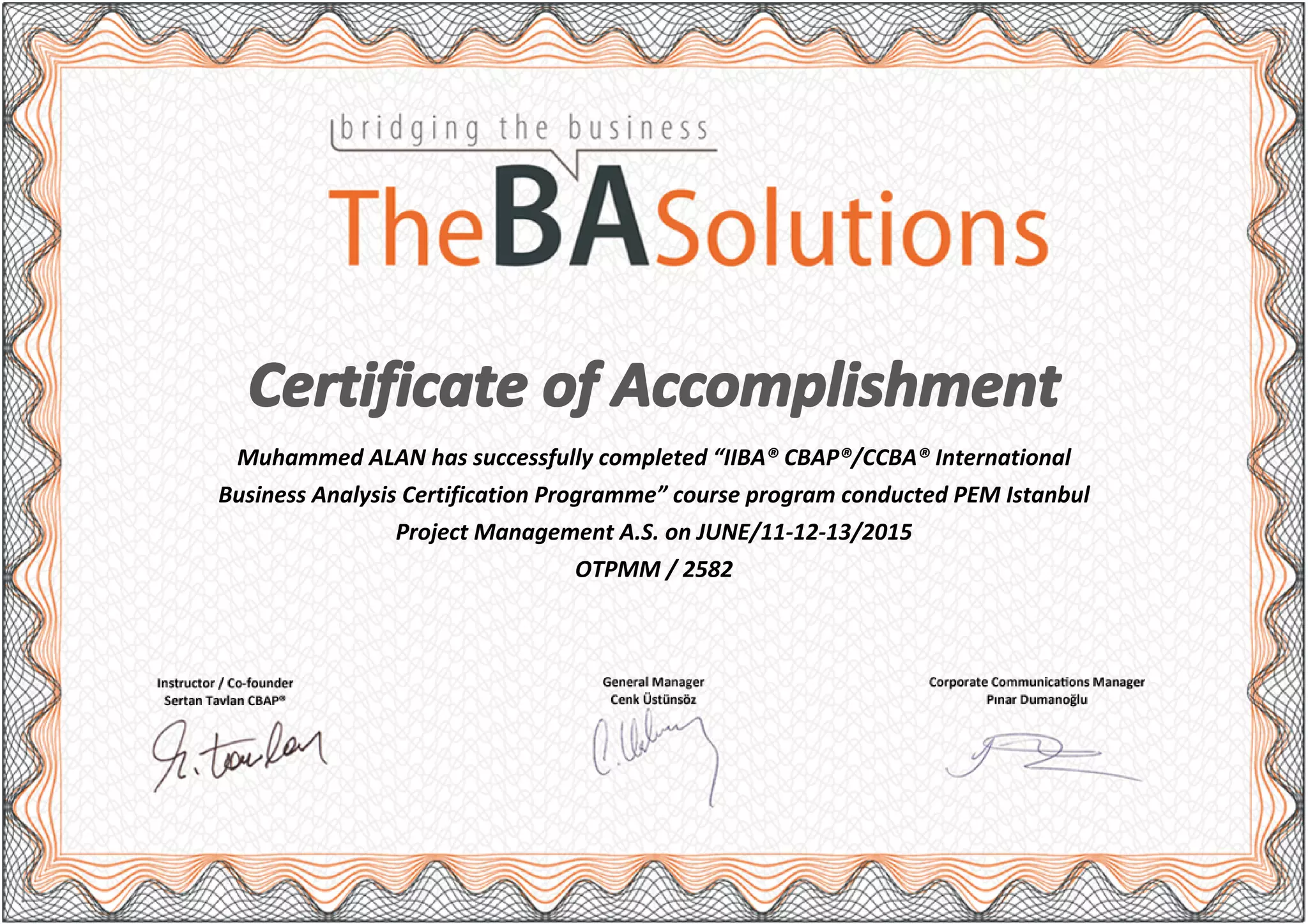 Business_Analyst_Certificate_2015 | PDF