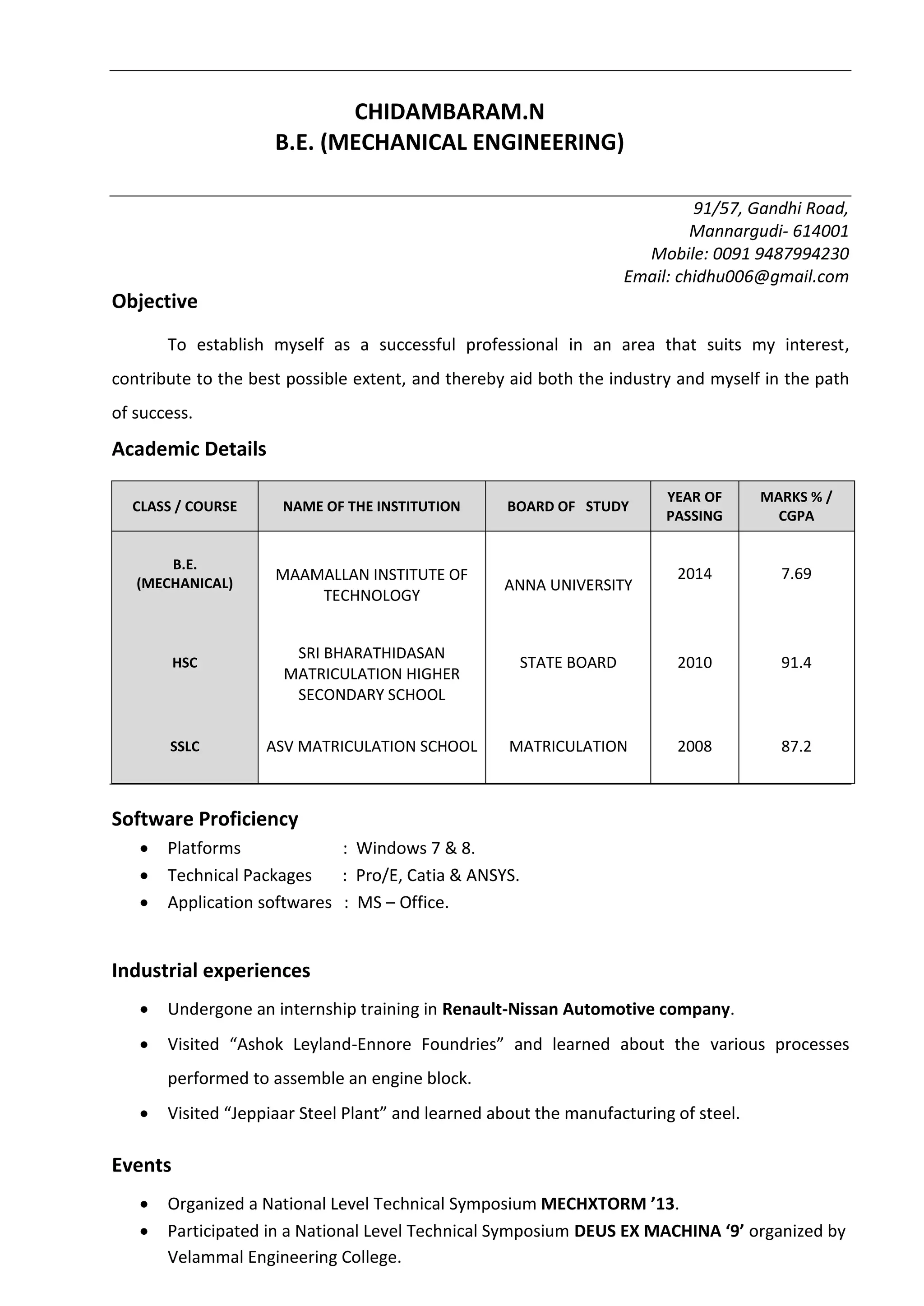 RESUME 1 | PDF | Automotive Industry | Industries