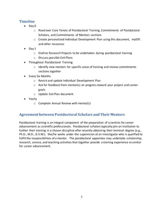Postdoc Plan and Mentor Agreement | DOCX