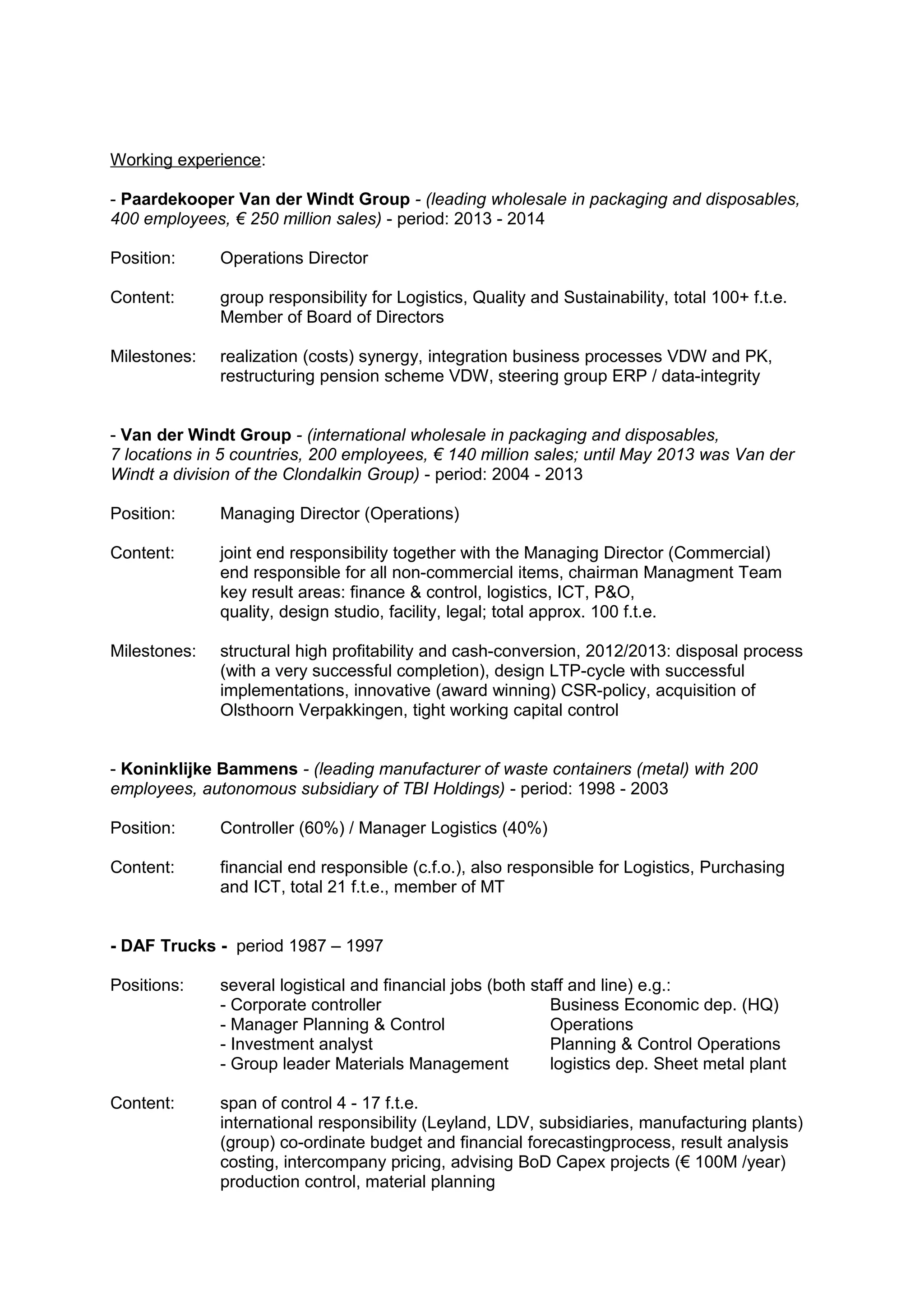 Curriculum Vitae (English) RJ Ouwehand | ODT