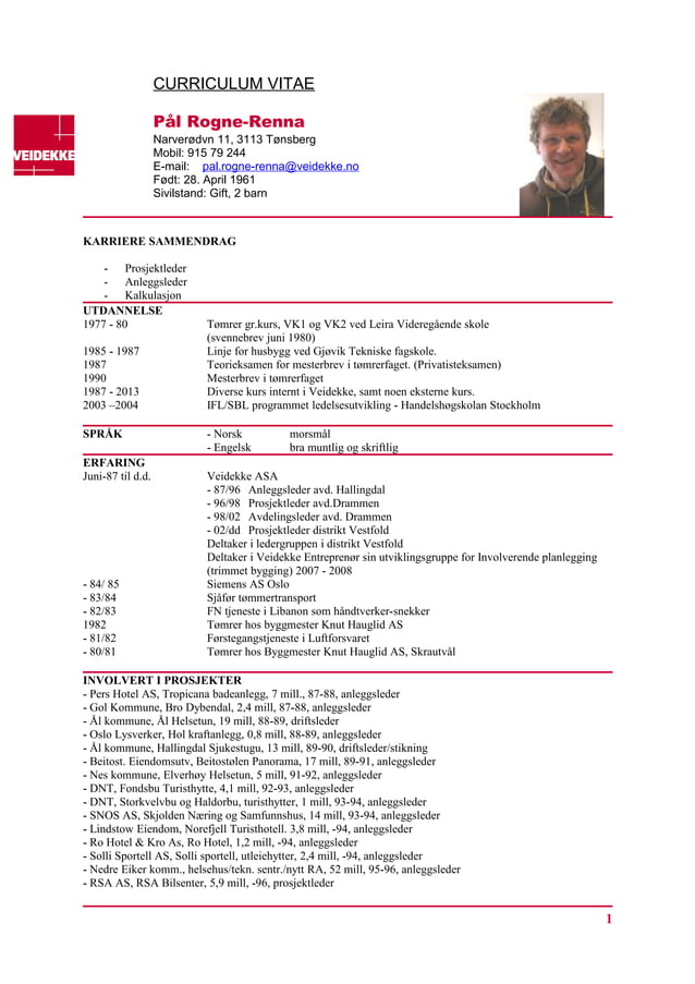 CV Pål Rogne-Renna 2 | DOC