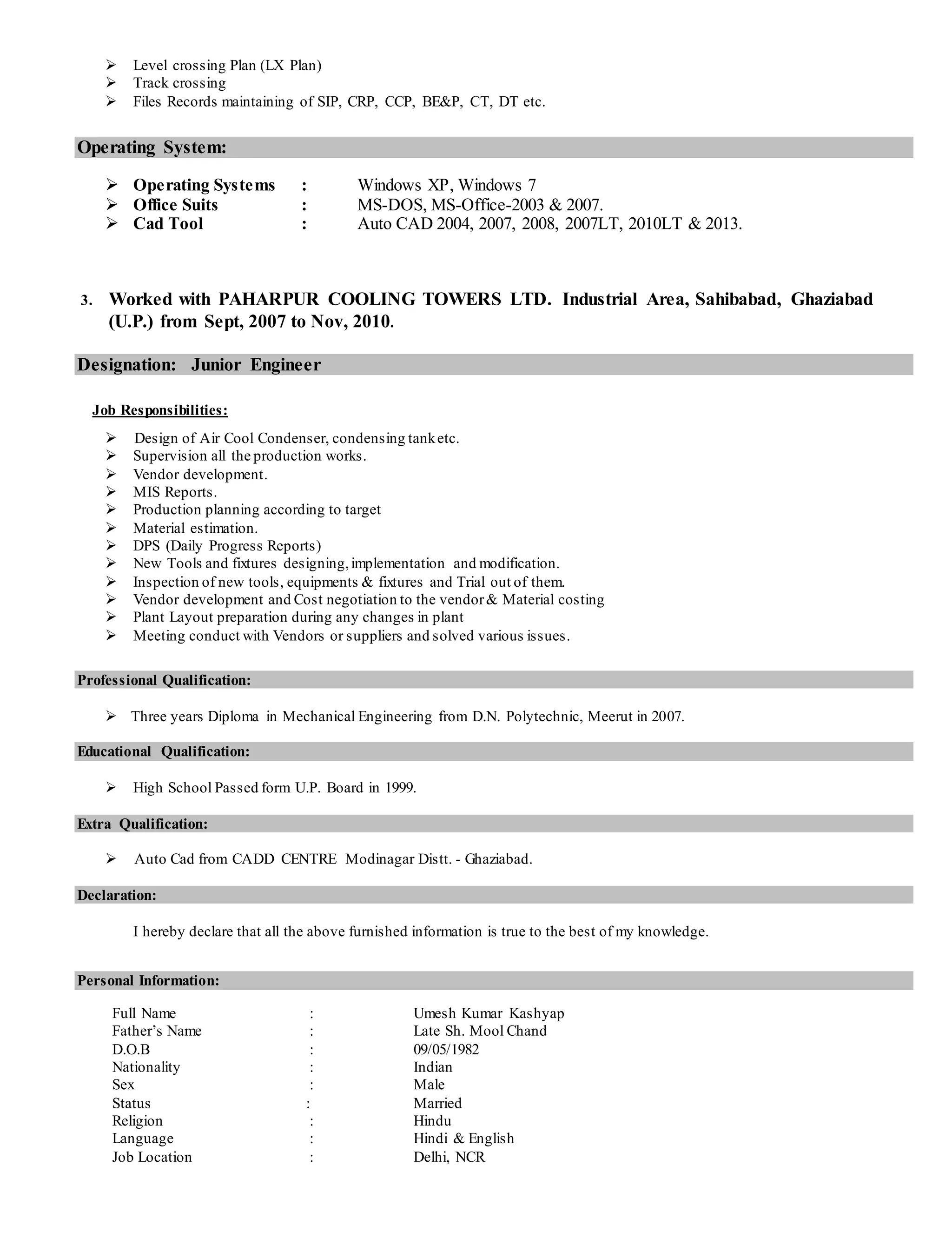 Resume-Umesh Kumar | DOCX