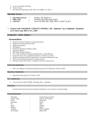 Resume-Umesh Kumar | PDF