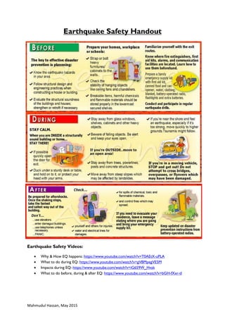 Earthquake Safety Guidelines | PDF