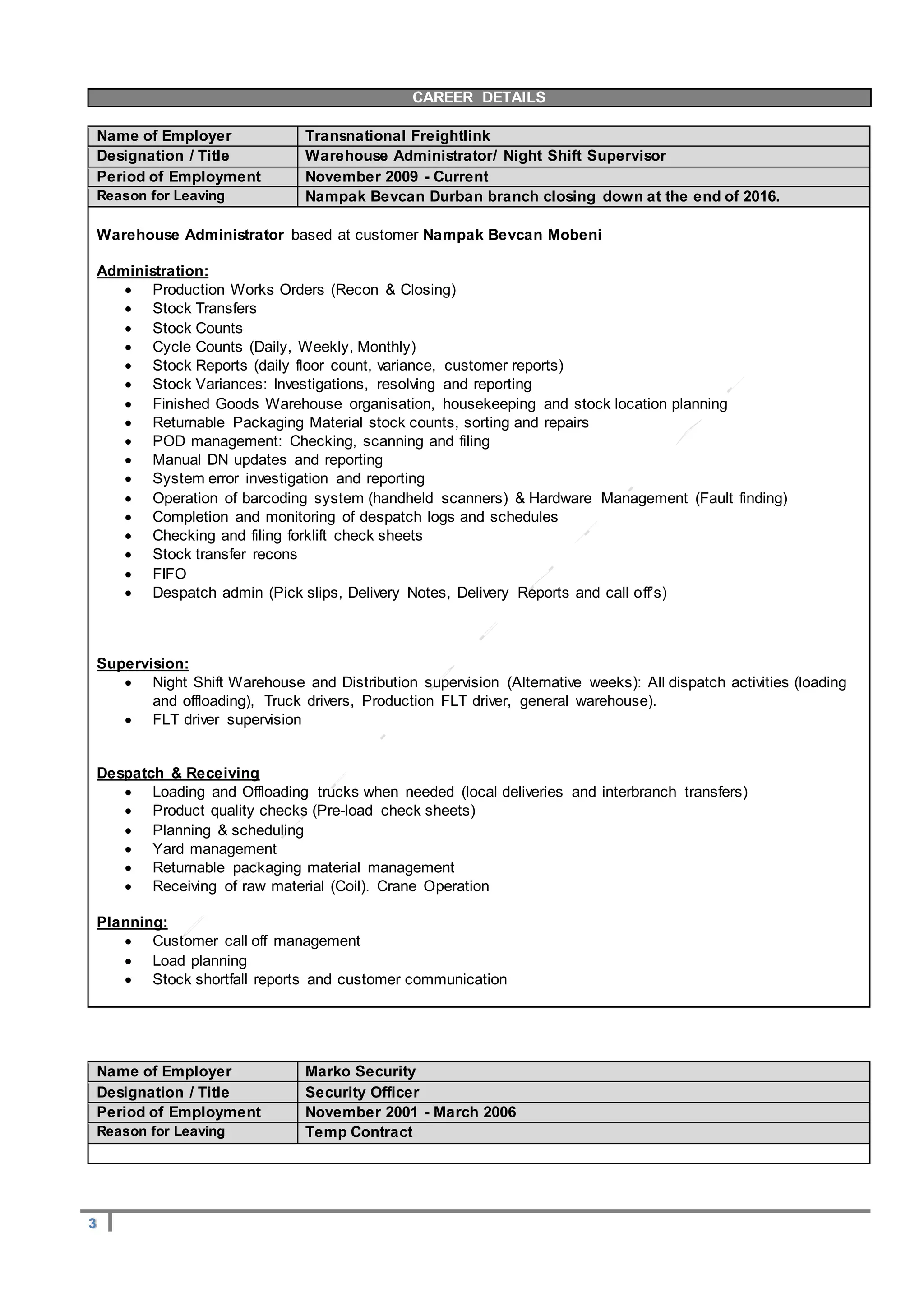 Curriculum Vitae Prince Nduli | DOCX