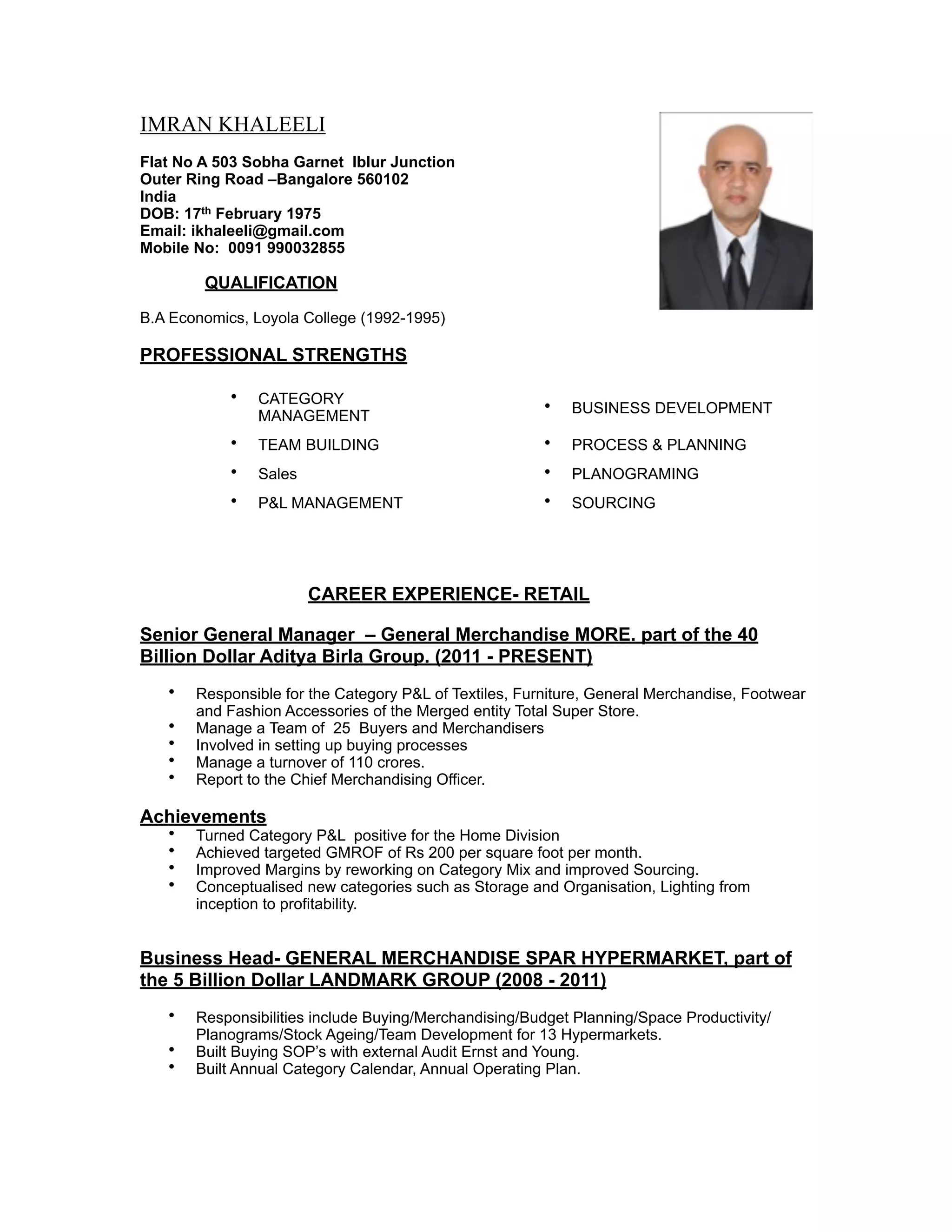 Resume -Imran | PDF