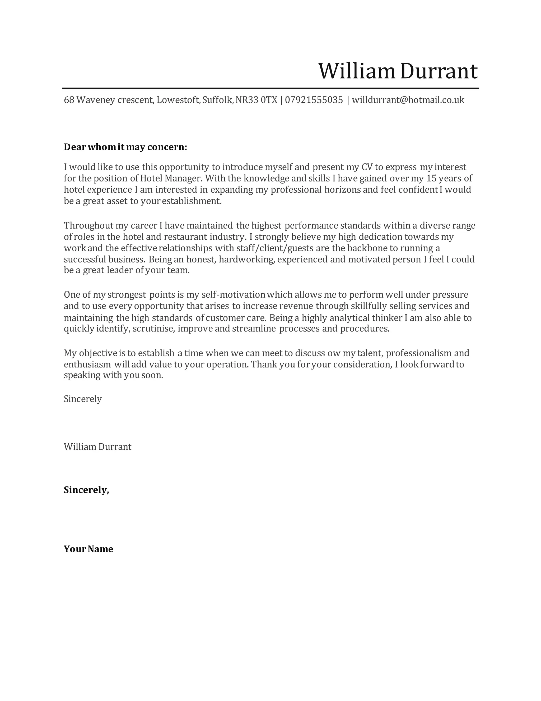 Covering Letter Sept 2016 Docx