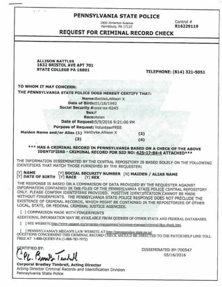 Allison Battles Criminal Background Check | PDF