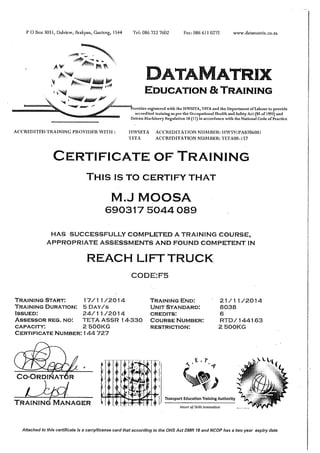 Data Matrix Certificate | PDF
