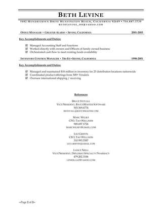 Beth Levine Resume | PDF