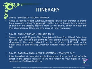 3D2N BROMO - BATU MALANG TOUR PACKAGE | PPTX