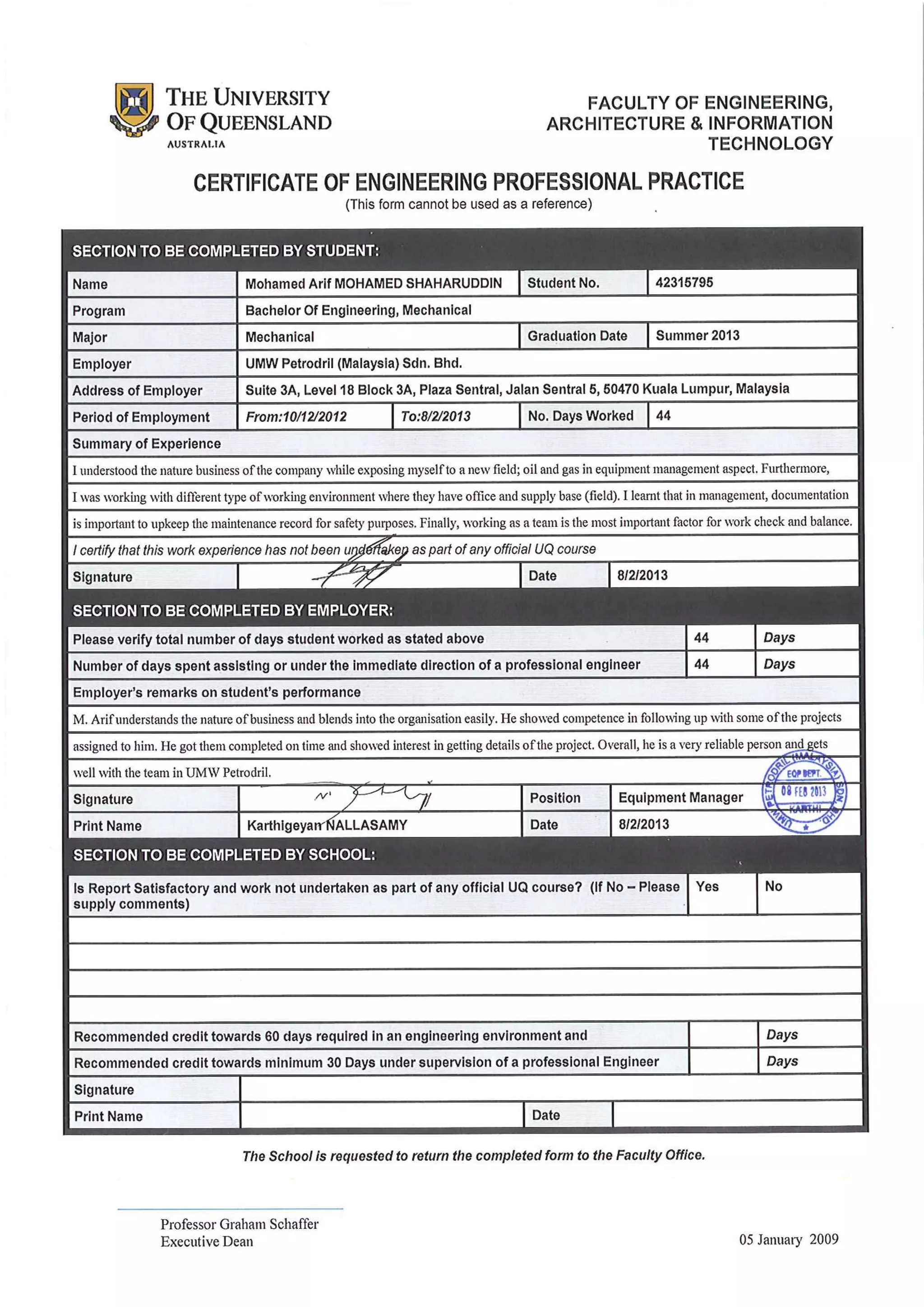 Petrodrill_Intern_arif_cert | PDF