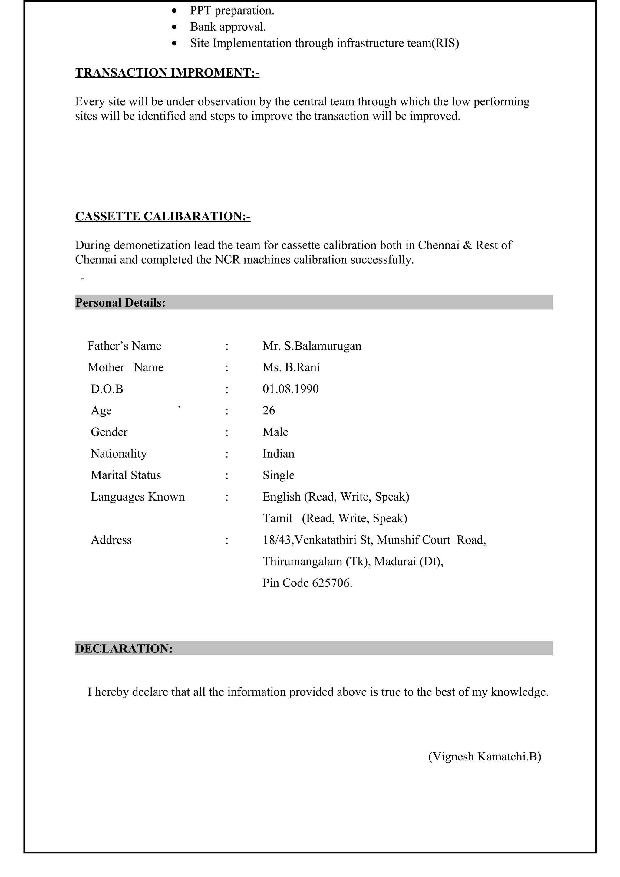 Vignesh Resume | PDF