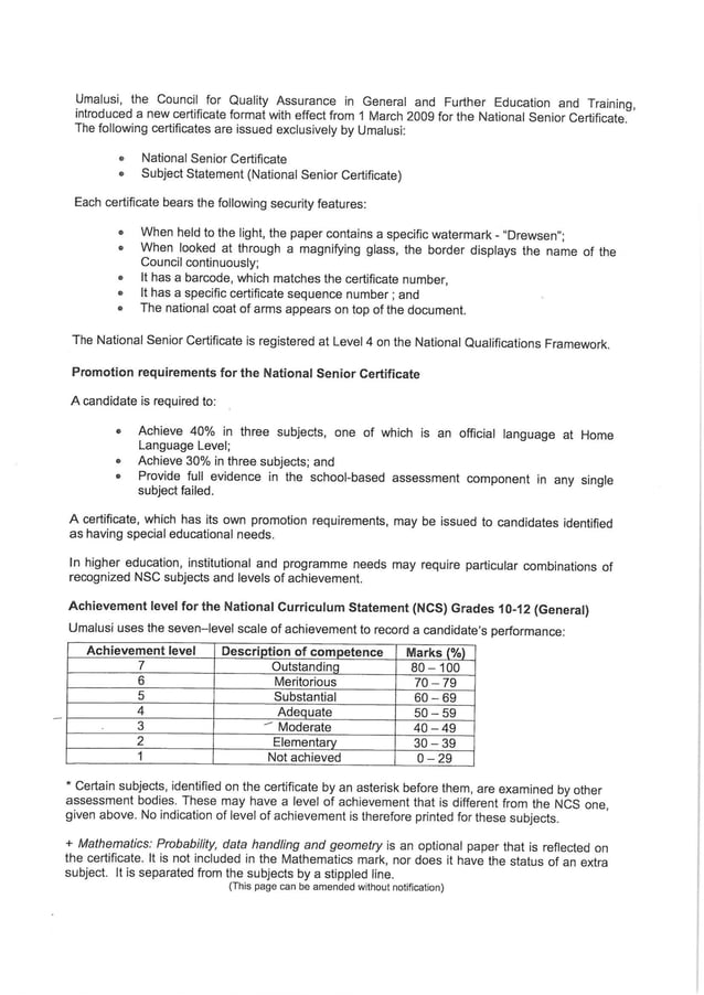 Matriek sertifikaat | PDF