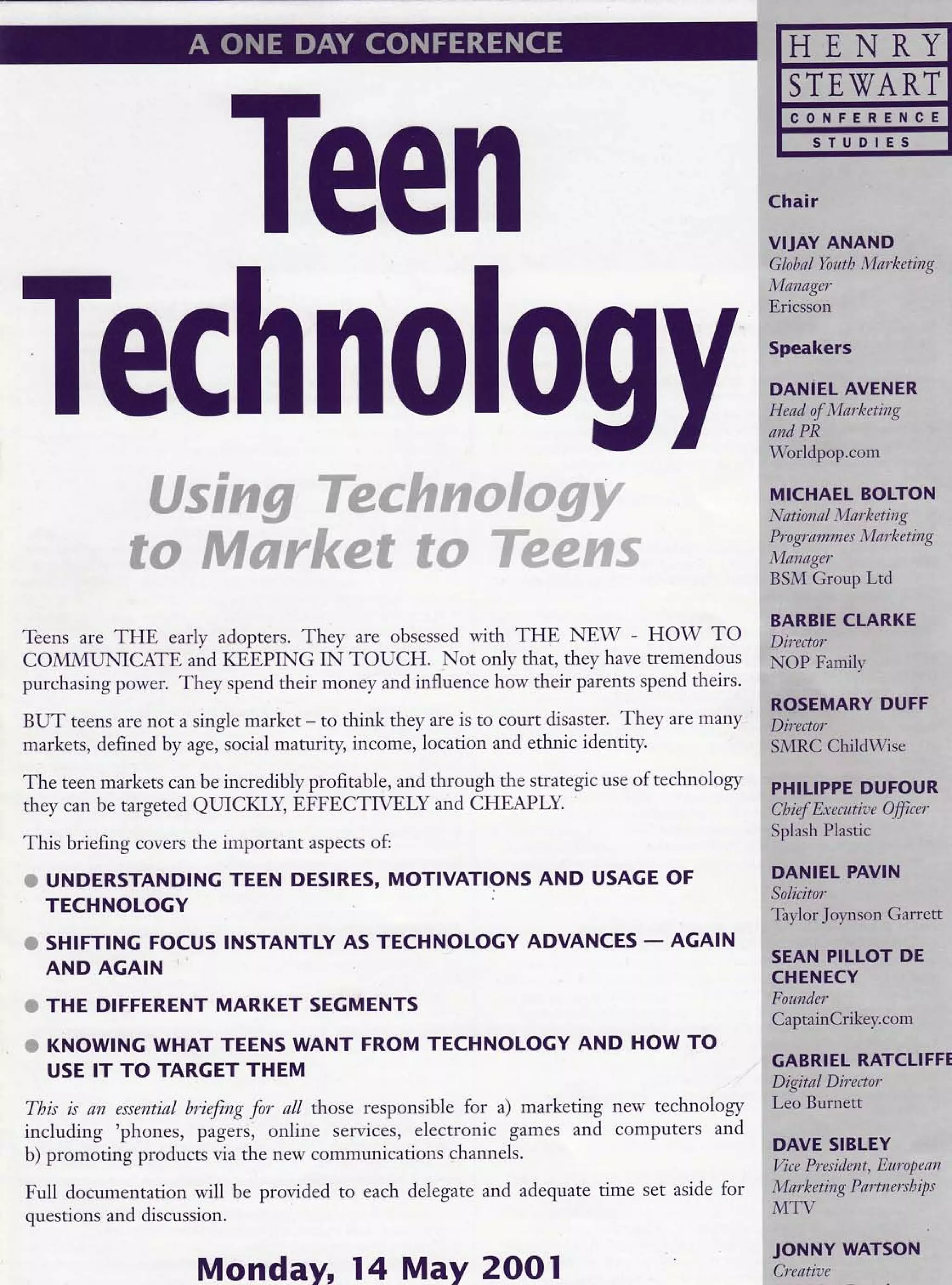 Teen Technology 2001_Vijay Anand | PDF