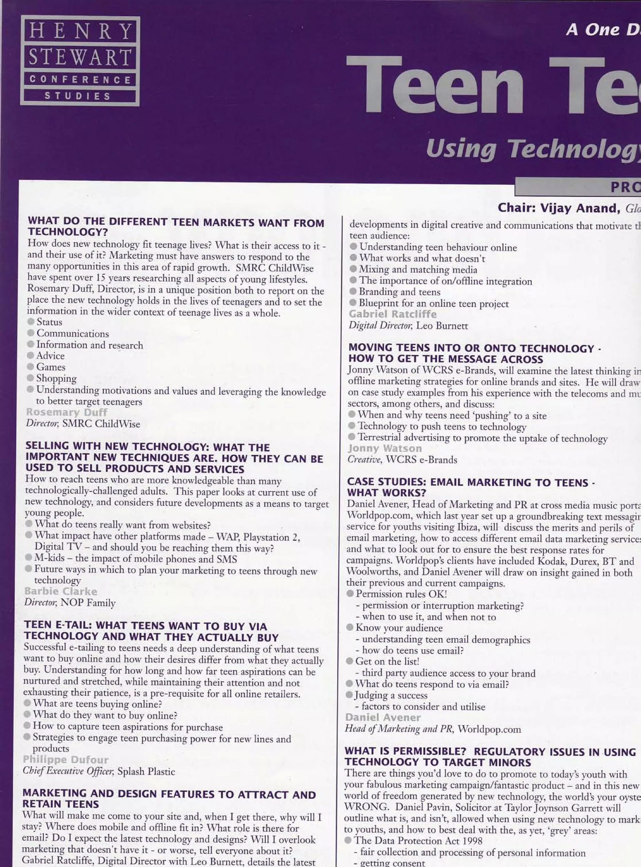 Teen Technology 2001_Vijay Anand | PDF