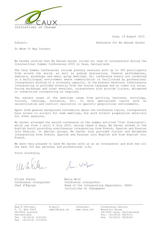 Caux Reference | PDF