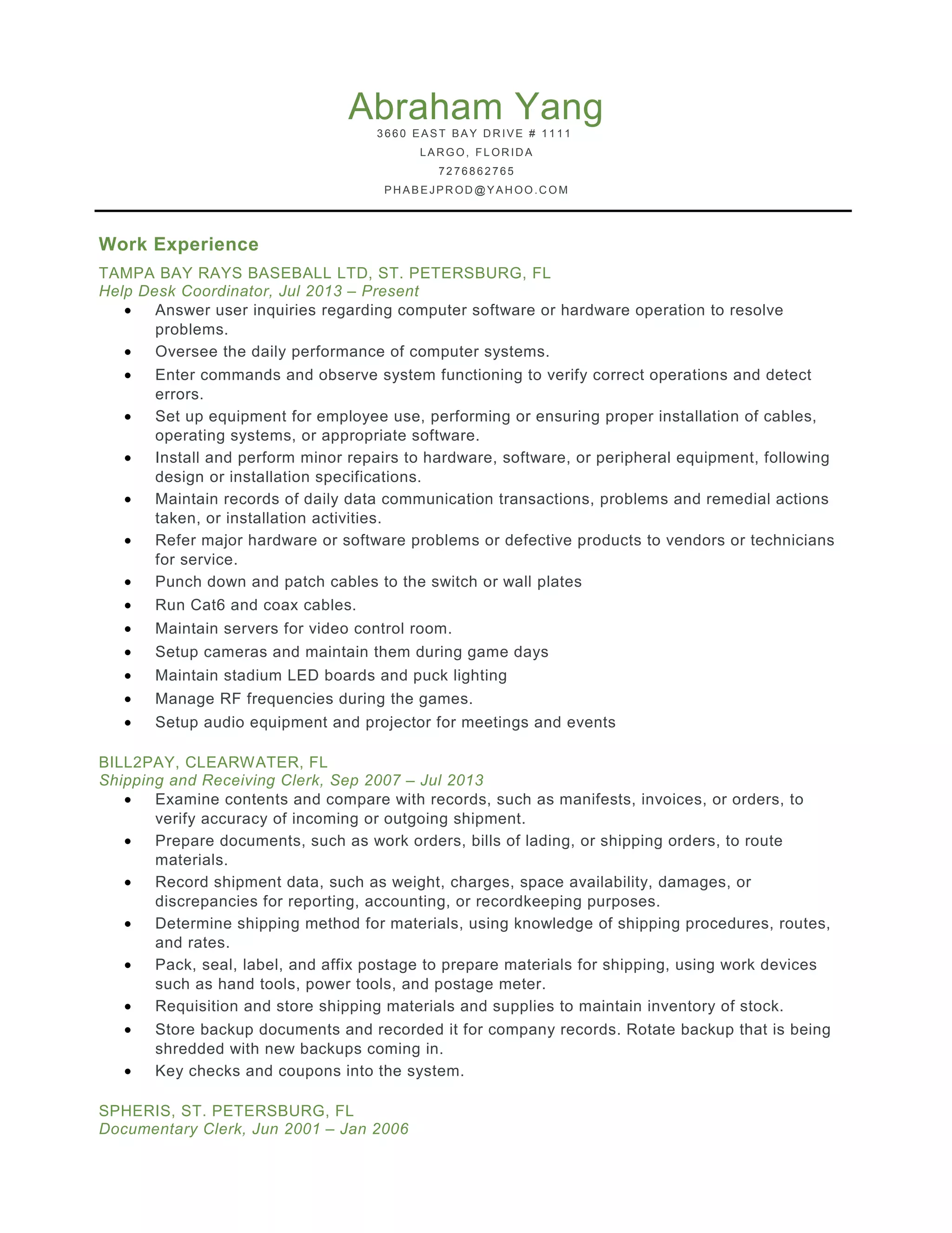 Abraham Yang Resume 2015 | PDF