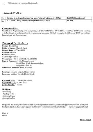 Heena bajaj new | PDF