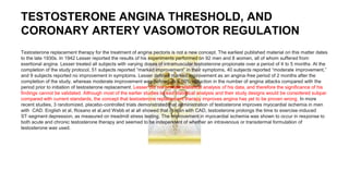 Testosterone Cardiovascular Health | PPTX