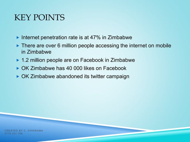 OK Zimbabwe Social Media | PPTX | Internet | Computing