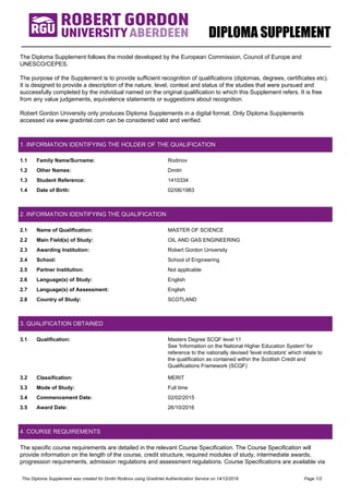 Diploma Supplement | PDF