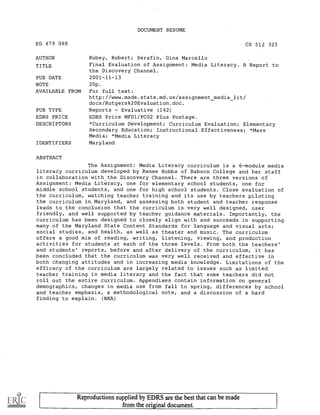 Report to the Discovery Channel | PDF