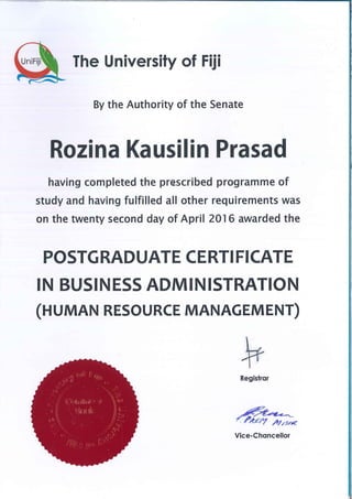 Post Graduate Certificate - HRM | PDF