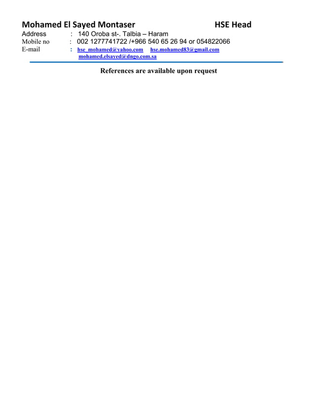 mohamed elsayed CV | PDF