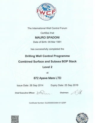 IWCF certificate | PDF