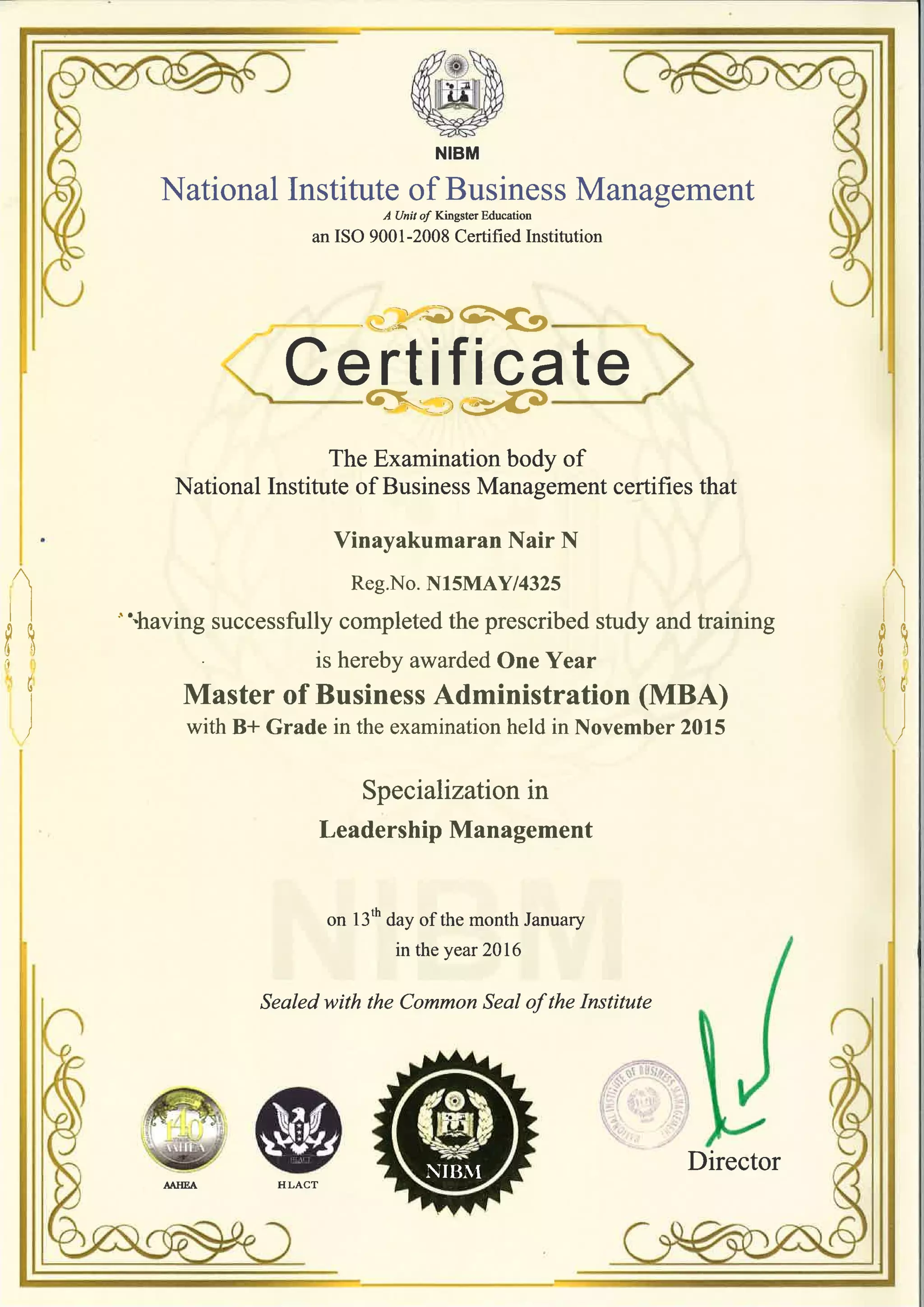 MBA_Certificate | PDF