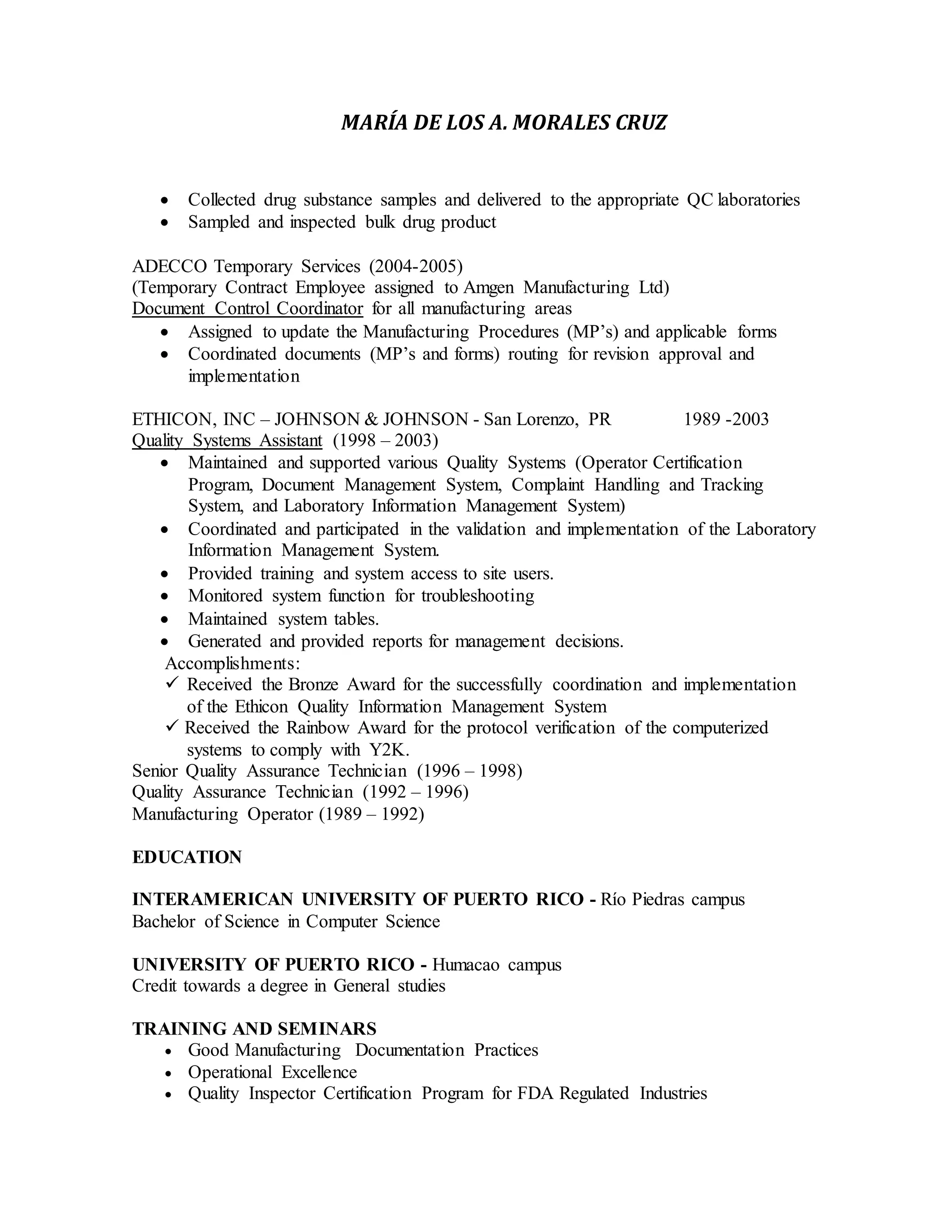 RESUME-2015 Maria de los A Morales Cruz | DOCX