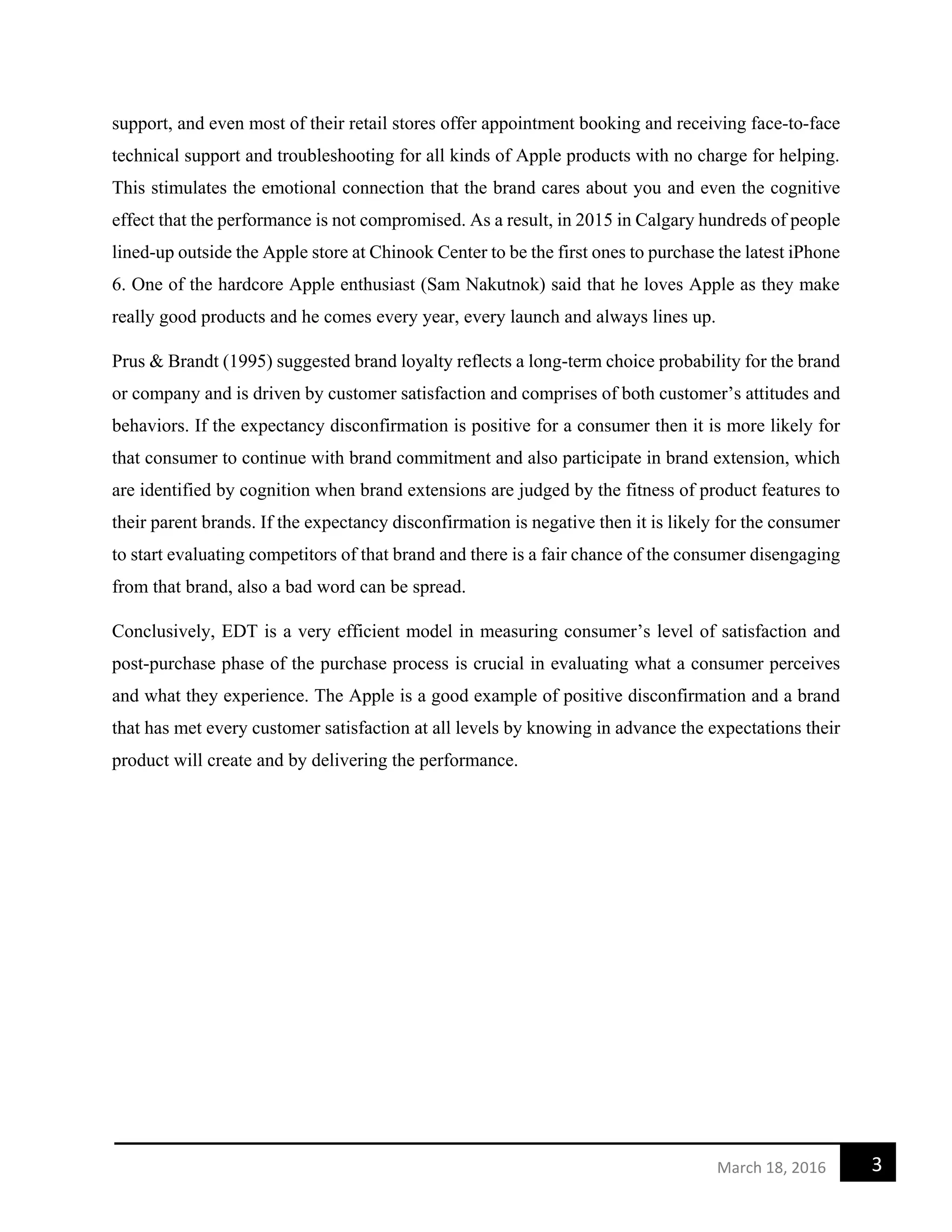 Applying expectancy disconfirmation model to brand purchasing | PDF