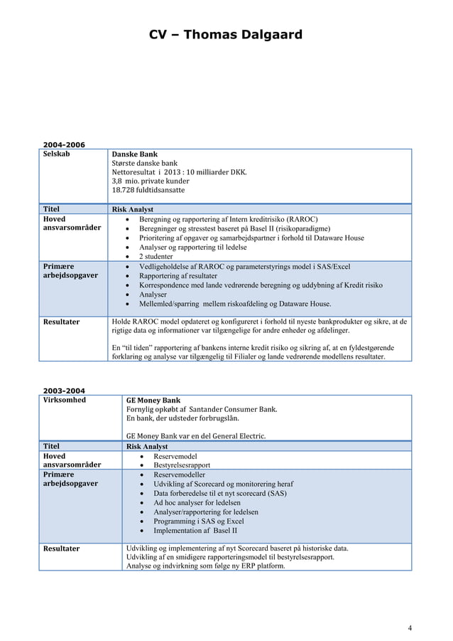 CV - Thomas Dalgaard | PDF