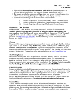 AFR 150-03 COURSE SYLLABUS WHEATLAND FALL 2015 | PDF