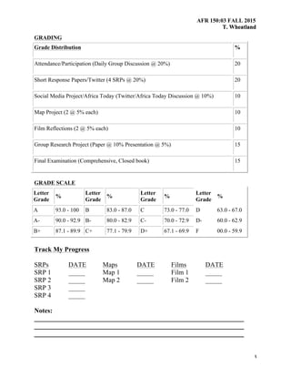 AFR 150-03 COURSE SYLLABUS WHEATLAND FALL 2015 | PDF