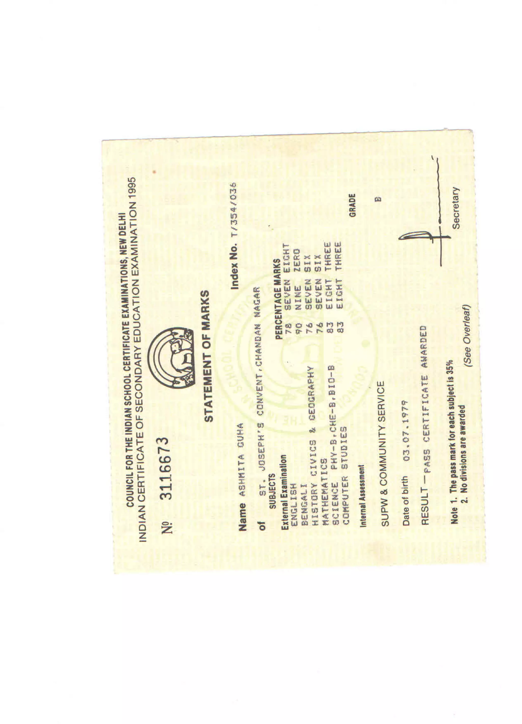 class 10 marksheet and certificate | PDF