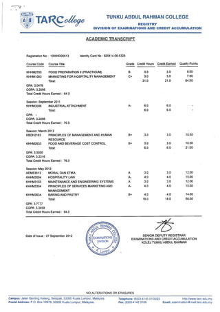 Adv Diploma Transcript | PDF
