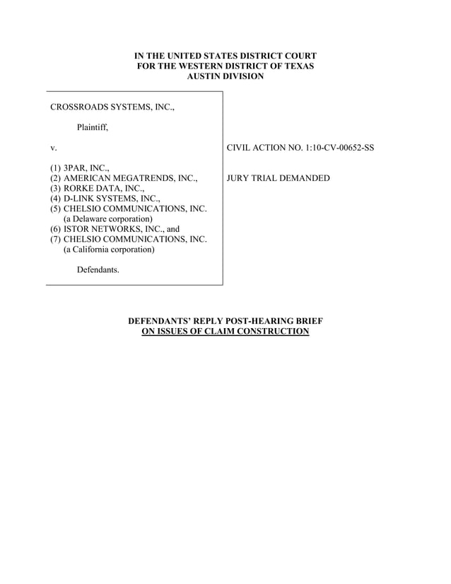 Writing sample 1 - Defendants Reply Post-Hearing Brief | PDF