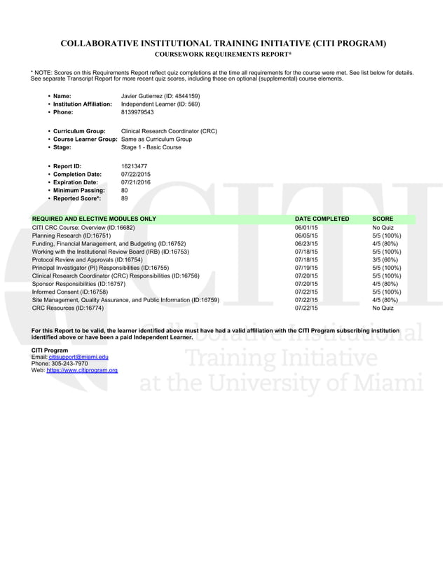 Clinical Research Coordinator | PDF