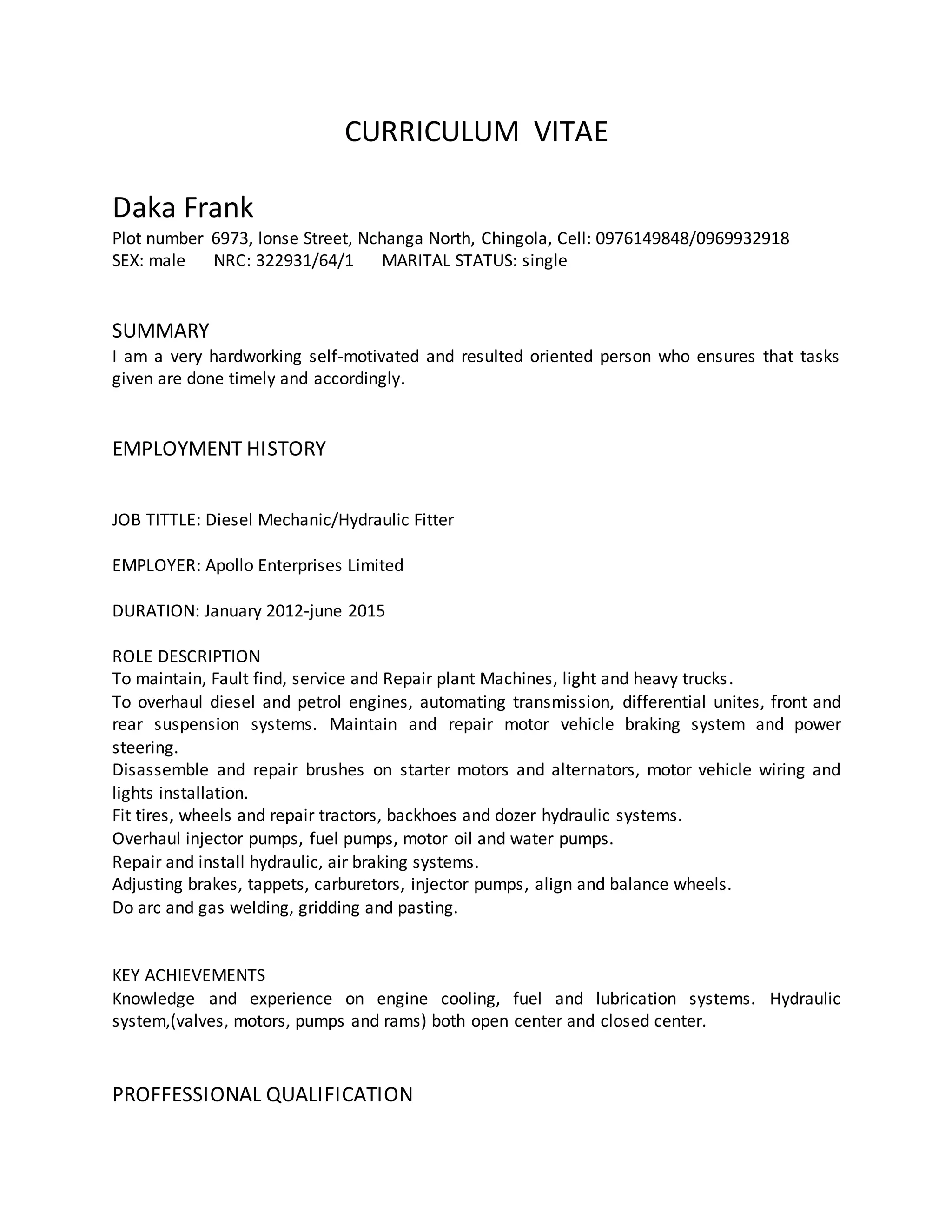 DAKA'S CURRICULUM | DOCX